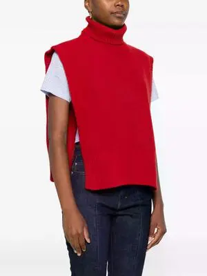 DAVANTINO Sleeveless Wool Turtleneck Sweater