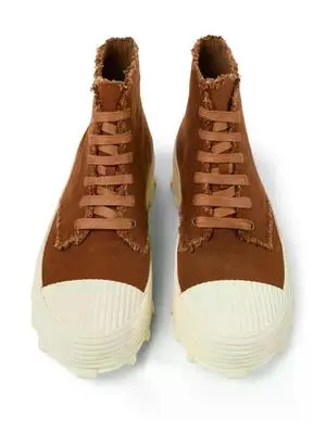 Camper Traktori Frayed Lace-up Boots - Brown