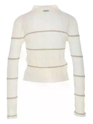 Pinko Stripe-ribbed Polo Top