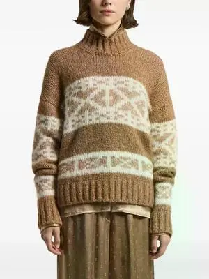 Peserico Fair Isle High-neck Sweater
