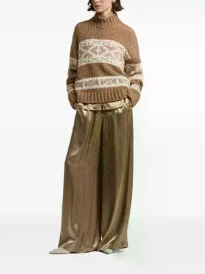Peserico Fair Isle High-neck Sweater