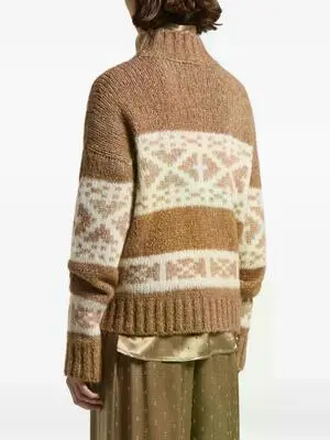 Peserico Fair Isle High-neck Sweater