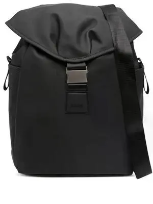 Rains Buckle-fastening Flap-top Backpack - Black