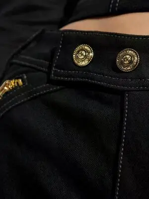 Versace Zip-detail Topstitched Denim Jeans