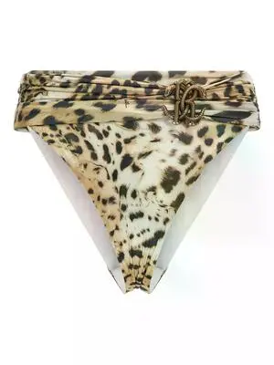 Roberto Cavalli Leopard-print Belted Bikini Bottom - Brown