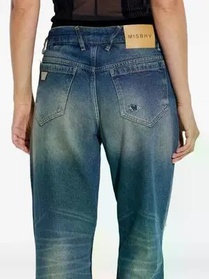 MISBHV Frayed-knee Straight Leg Jeans