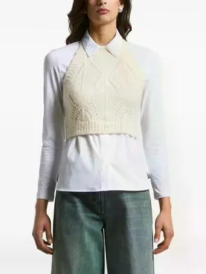 Peserico Halter-neck Cable-knit Top