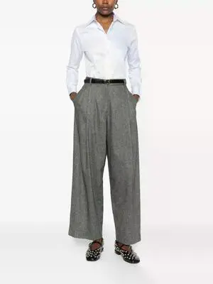 Max Mara Pleated Cropped Trousers - Grey