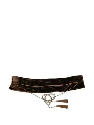 Roberto Cavalli Tassel-detail Velvet Belt - 1660 Brown