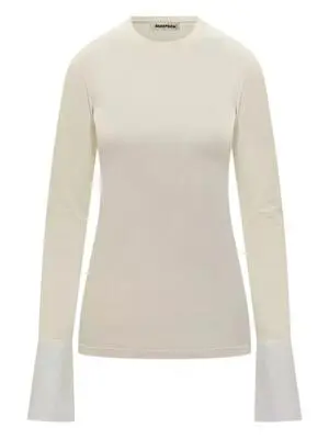 DARKPARK Nora Contrast-cuff T-shirt - Neutrals