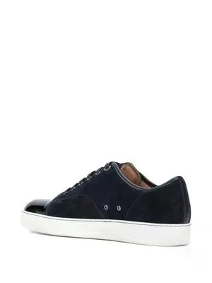 LANVIN Suede And Patent-leather Toe-capped Sneakers