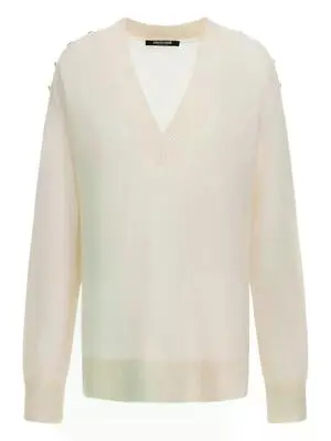 Roberto Cavalli V-neck Button-embellished Sweater