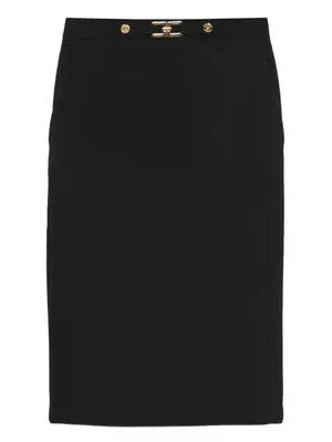 Elisabetta Franchi Jewel Logo Midi Skirt