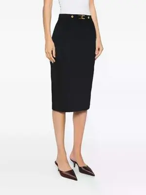 Elisabetta Franchi Jewel Logo Midi Skirt