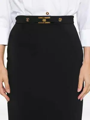 Elisabetta Franchi Jewel Logo Midi Skirt