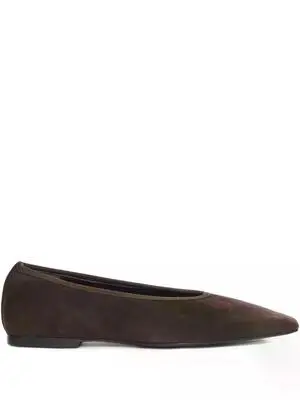 TOTEME Minimalist Suede Pointed-toe Flats