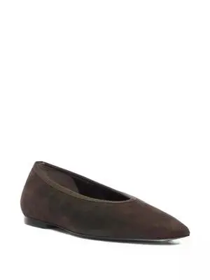 TOTEME Minimalist Suede Pointed-toe Flats