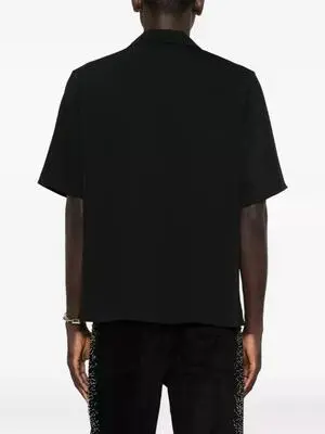 Amiri Floral-collar Panelled Shirt - Black