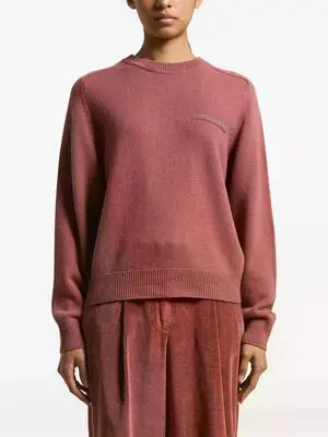 Peserico Embellished Crew-neck Sweater - Red