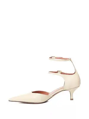 GIULIANO GALIANO 30mm Demi Double-strap Pointed Pumps - Neutrals