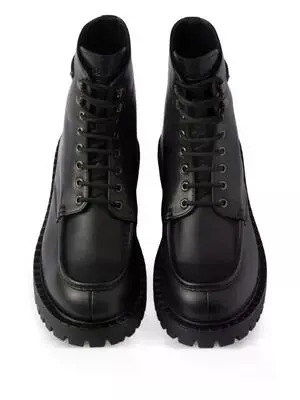 Prada Lace-up Lug-sole Boots - Black