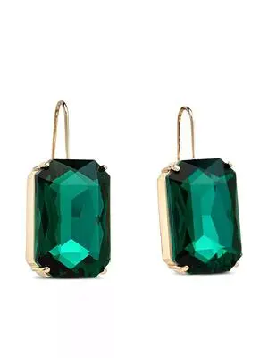 KENNETH JAY LANE Octagon Stone Fishhook Earrings - Green