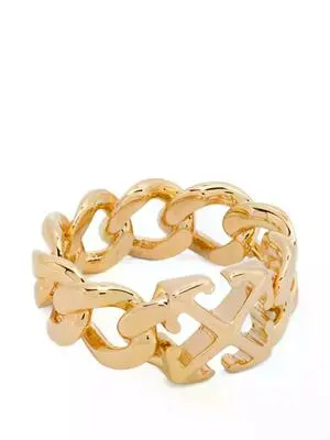 Off-White Arrows Plaque Chain-link Ring - Brown
