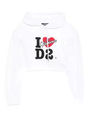 Dsquared2 Logo-print Cropped Hoodie - White