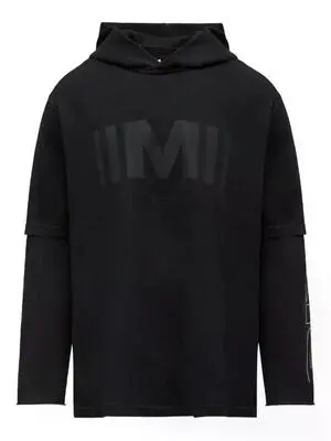 MAISON MARGIELA Graphic-print Layered Hoodie - Black