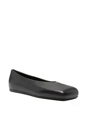 VIC MATIE Square-toe Leather Ballet Flats