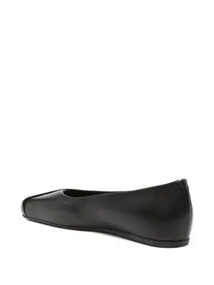 VIC MATIE Square-toe Leather Ballet Flats