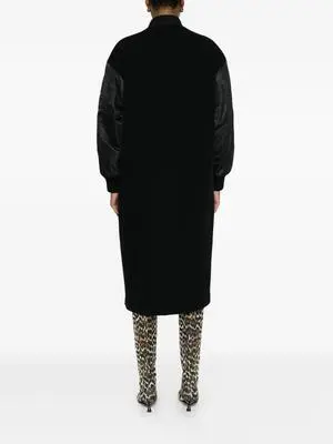 Pinko Satin-sleeve Wool Coat