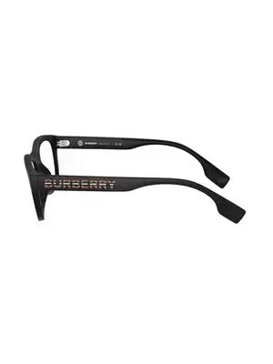 Burberry Logo-print Rectangle-frame Glasses - Black