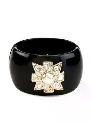 KENNETH JAY LANE Pearl-embellished Bangle Bracelet - Black