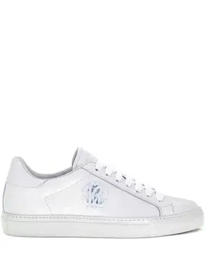 Roberto Cavalli Embossed-logo Leather Sneakers