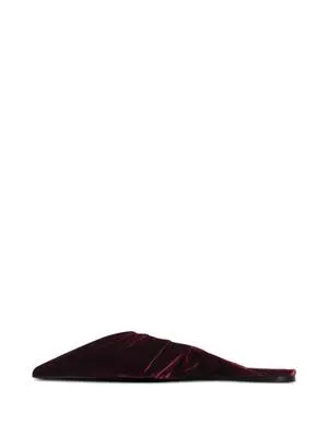 MUGLER Pleated Pointed-toe Flat Mules