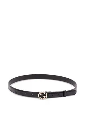 Gucci Interlocking-g Leather Belt - Black
