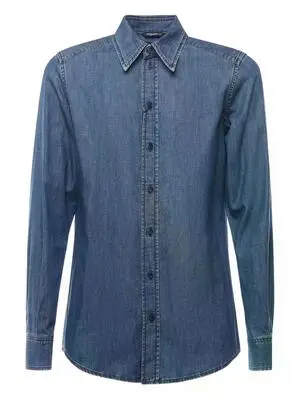 Dolce & Gabbana Denim Long-sleeved Cotton Shirt - Blue