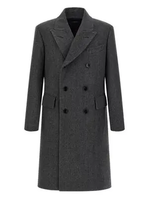 TOM FORD Herringbone Double-breasted Coat