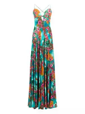 Roberto Cavalli Sleeveless Floral-print Maxi Dress