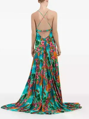 Roberto Cavalli Sleeveless Floral-print Maxi Dress