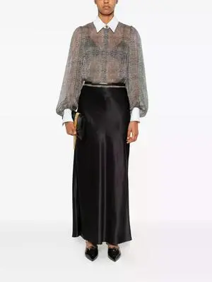 Elisabetta Franchi Collared Snakeskin Bodysuit