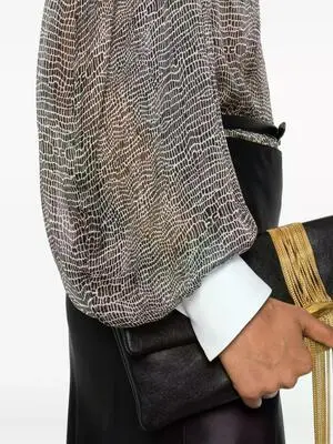 Elisabetta Franchi Collared Snakeskin Bodysuit