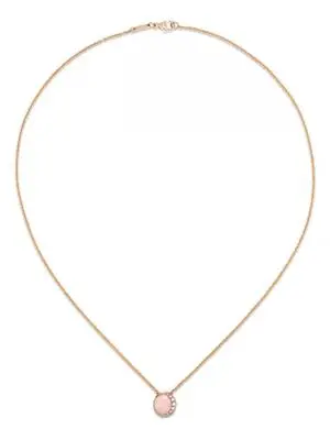 DAVID MORRIS 18k Rose Gold Opal And Diamond Necklace - Pink