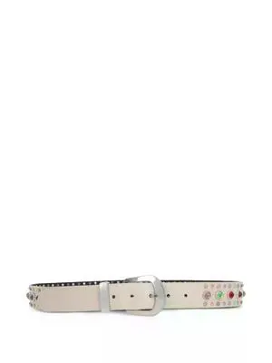 HTC LOS ANGELES Buckle-fastening Leather Belt - White