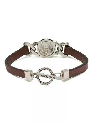 Roberto Cavalli Leather Chain-link Bracelet