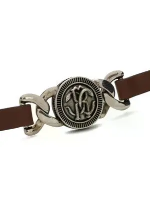 Roberto Cavalli Leather Chain-link Bracelet