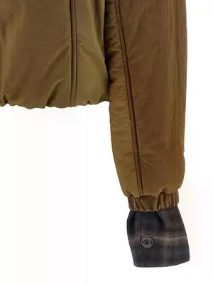 MARBELL Padded Jacket With Check Detail - Brown