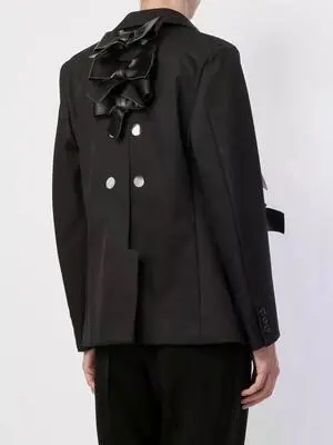 Comme Des Garçons Bow Appliqué Round Collar Blazer