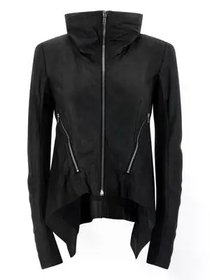 Rick Owens Fold-neck Leather Jacket